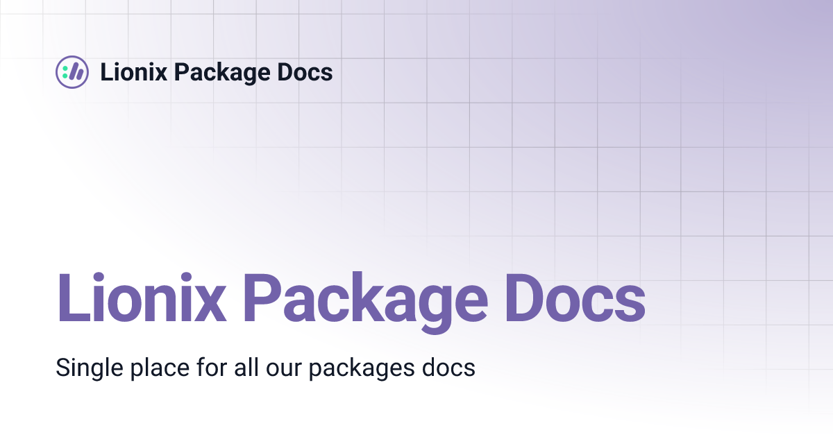 Lionix Package Docs | Lionix Package Docs